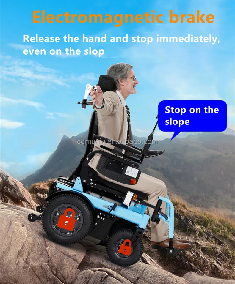 CE Approved Off-Road Electric Wheelchair with 75Ah Battery, 180KG ...