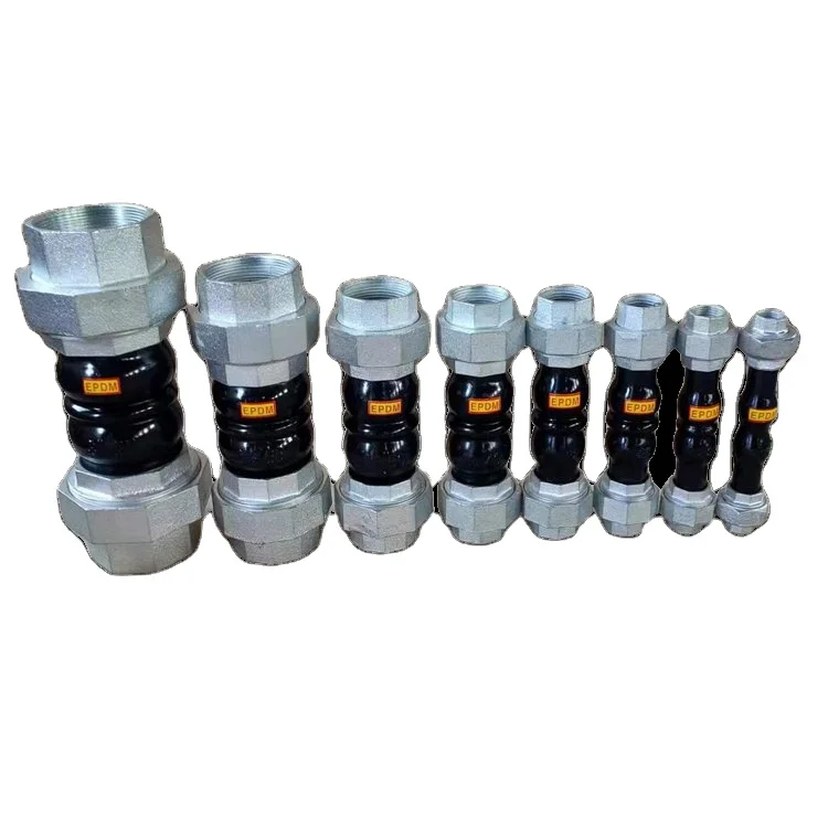 DN15-DN80 Union Type Flexible Rubber Connector NPT BSP Male Thread Stainless Steel 304/316 ...