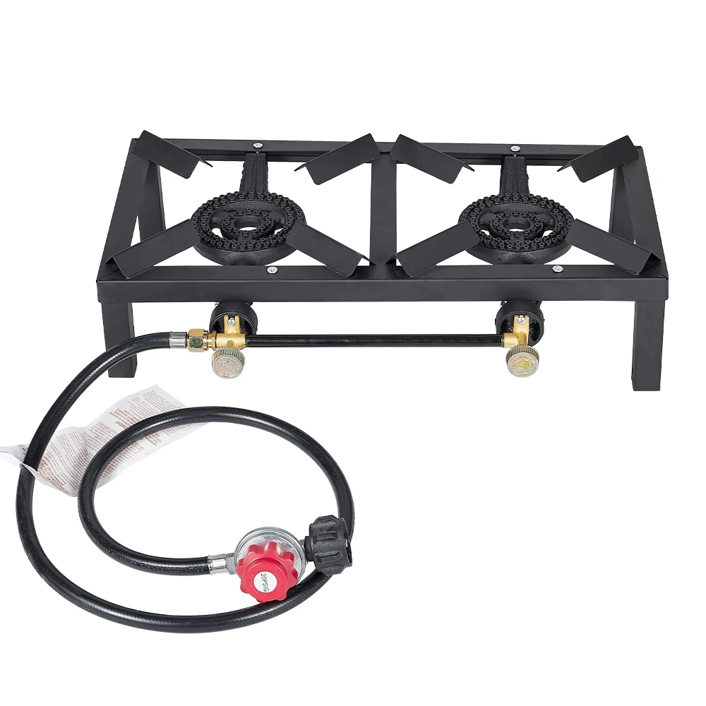 2 Burner Angle Iron Stove - Durable Cast Iron Camp Stove