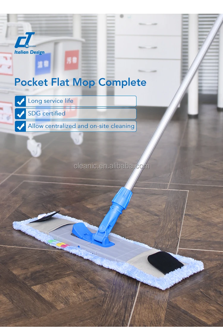 Commercial Plastic Flat Mop Head 40 50 60cm Plastic Dust Mop Frame For Dry And Wet Use ...
