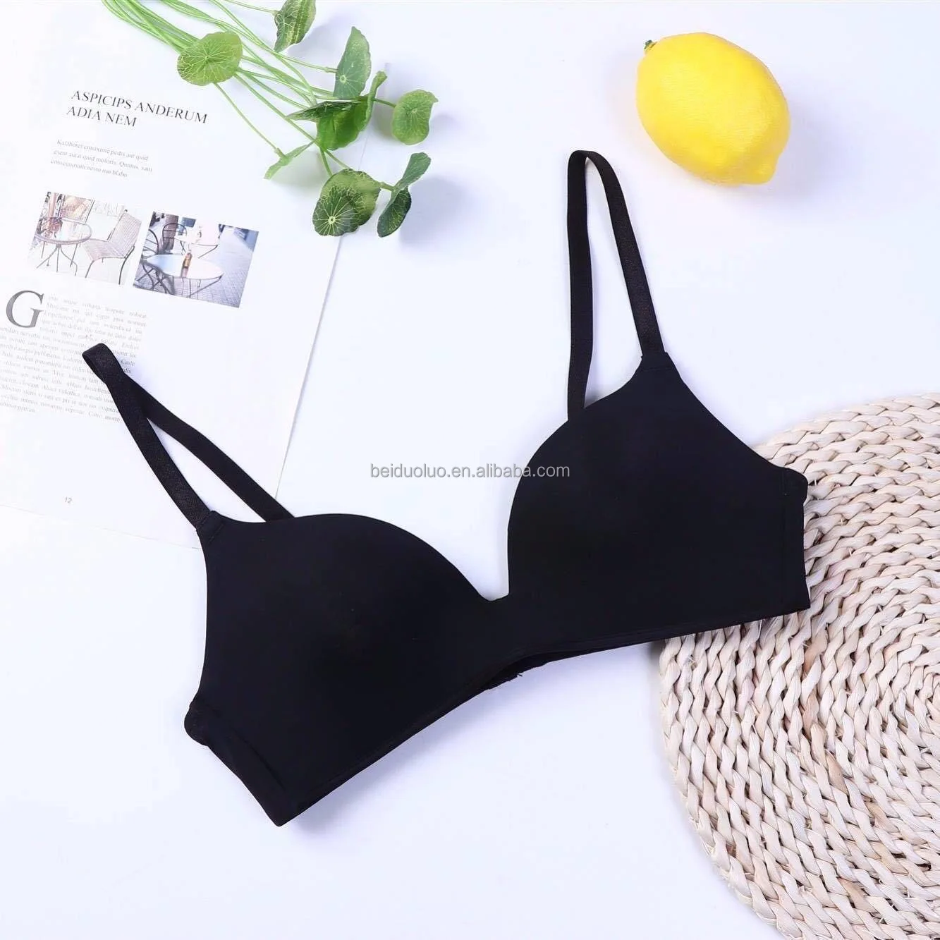 Small Cup Push-up Spandex Thick Cup Adjusted-straps Fashionable Printed ...