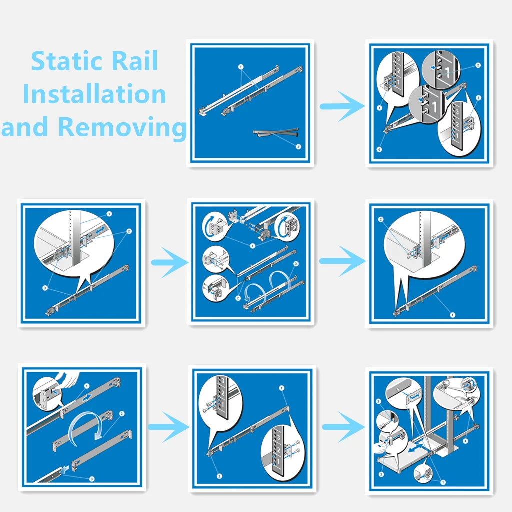 好价格jls未来readyrails静态导轨，用于2/4-post机架导轨套件-2u Poweredge R740 R730服务器 - Buy ...