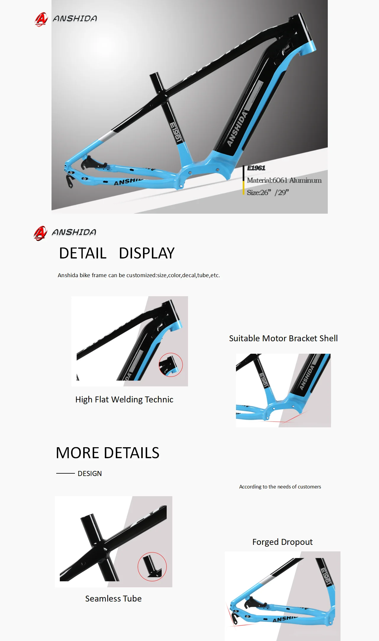 Customized Designed Super Cool High Speed Aluminum Alloy 6061 Electric ...