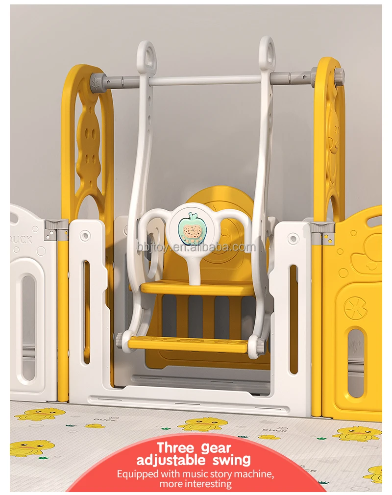 1 Sets Safty Kids Playpen With Slides And Swings Plastic Kids Baby ...