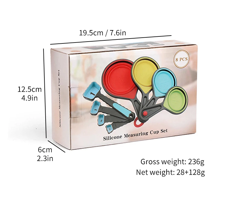 Multiple Sizes Collapsible Food Grade Silicone Measuring Tools Set ...