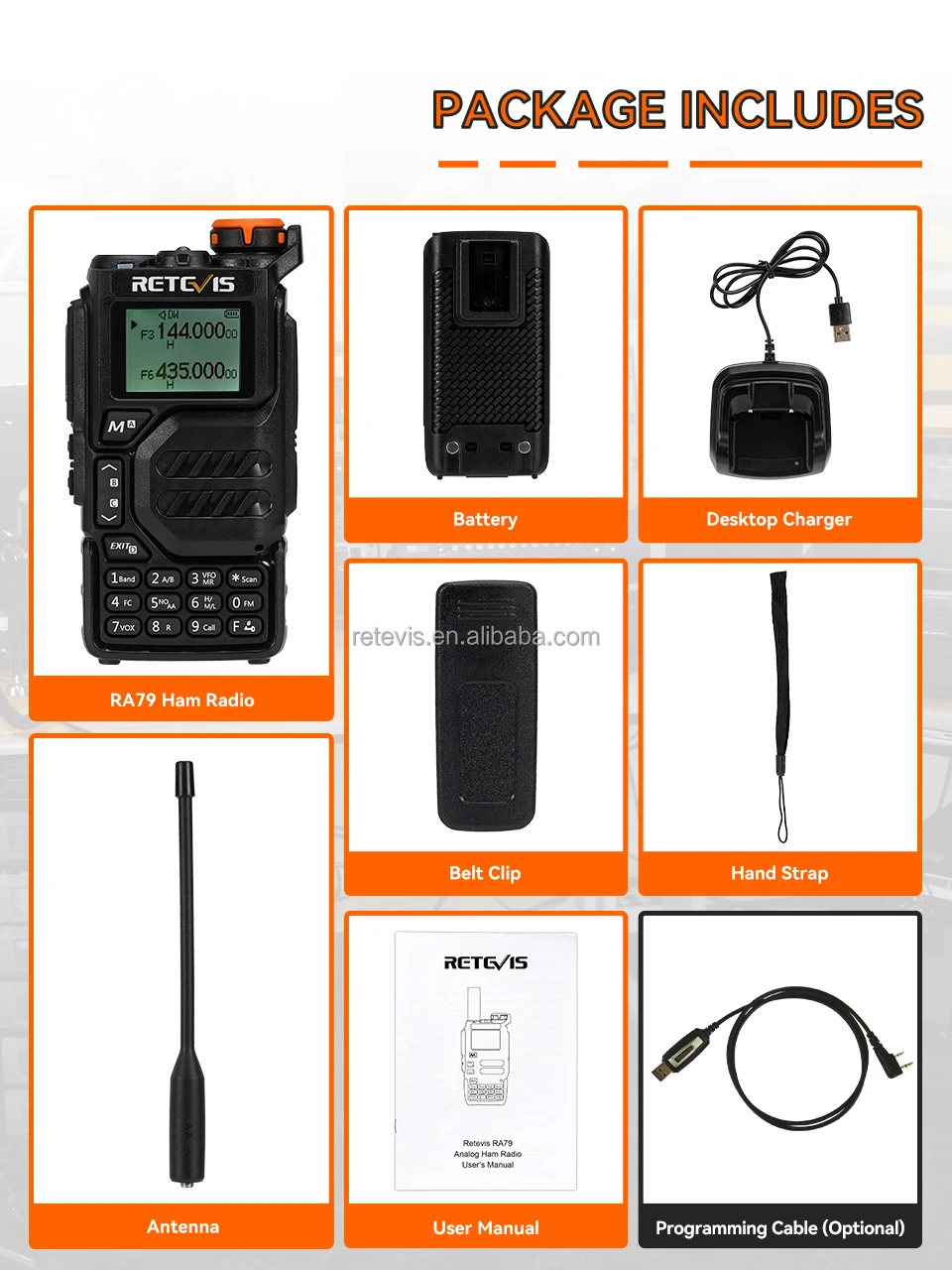 Retevis RA79 - Dual Band Type-C Charging Ham Radio Walkie Talkie