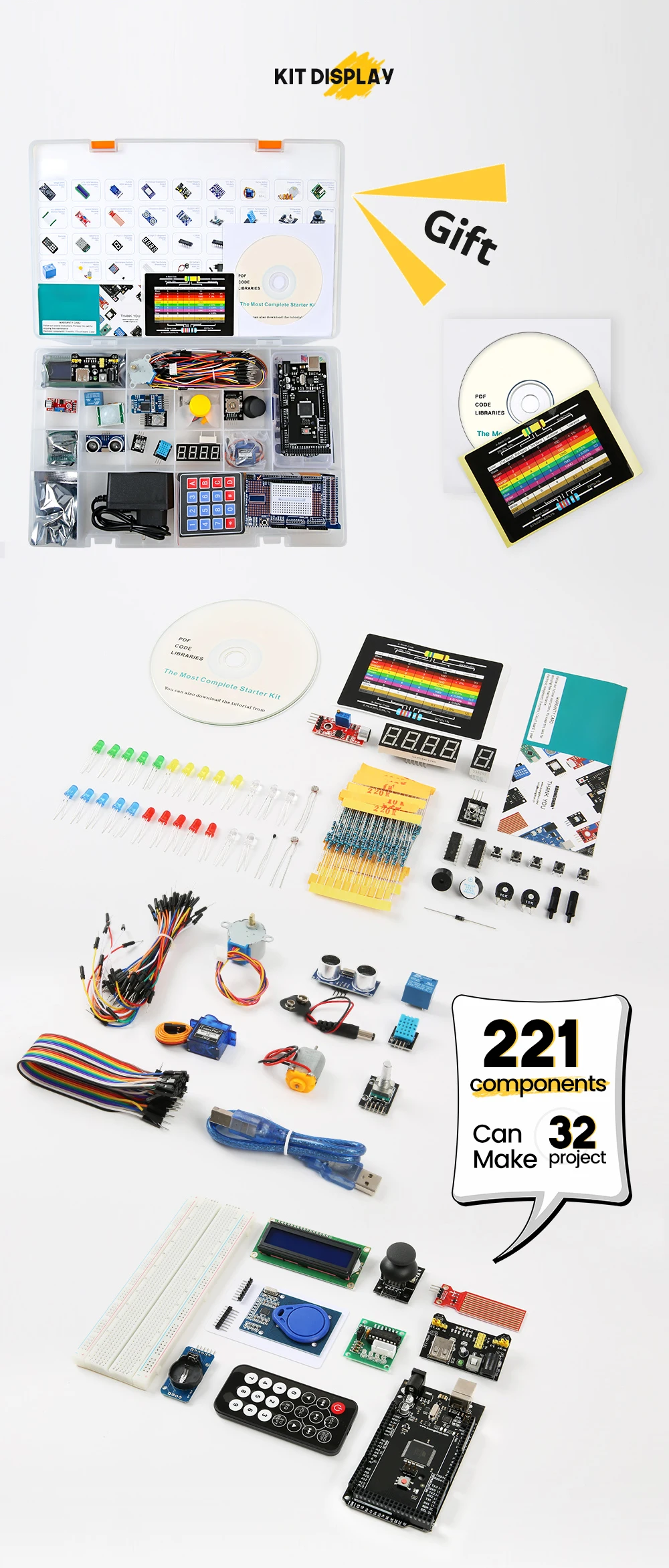 Robotlinking Development Board Starter Kit for Arduino MEGA 2560 R3