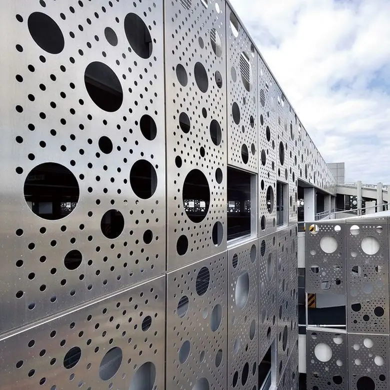 Fire resistant interior decorative wall panels with perforated aluminum ...
