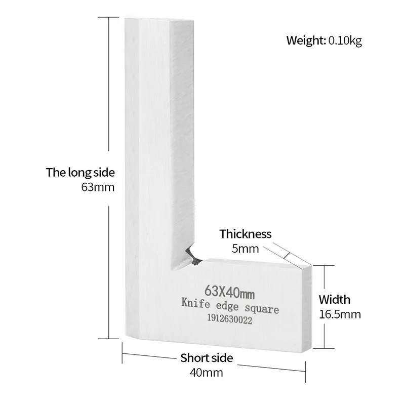 90 Degree Precision Knife Edge Square Blade Angle Square Try Square ...