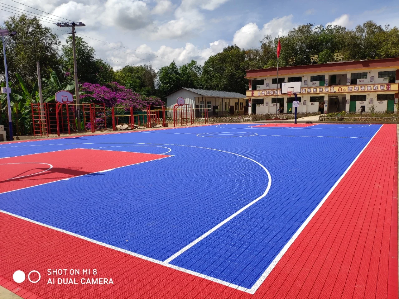 Interlocking Tiles Modular Design Basketball Courts Rubber Flooring ...