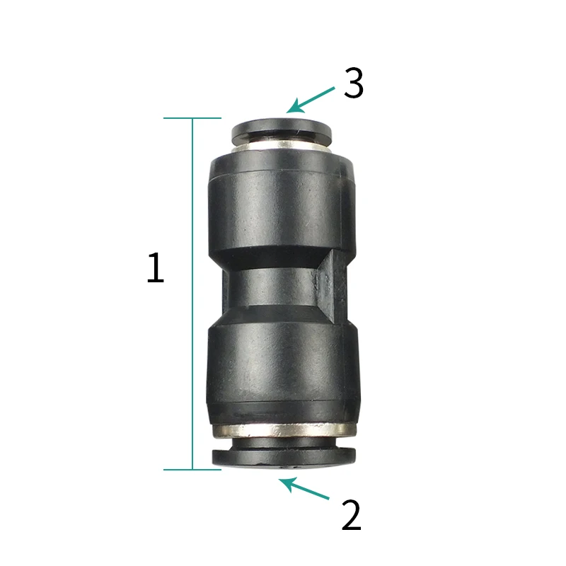 Black Tracheal Joint Pneumatic Connector Pneumatic Straight Joint Black ...