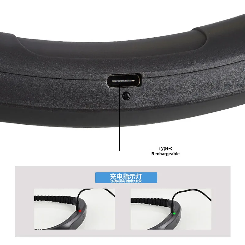 USB Rechargeable LED Neck Reading Light Bendy Night Running Neck Lamp ...