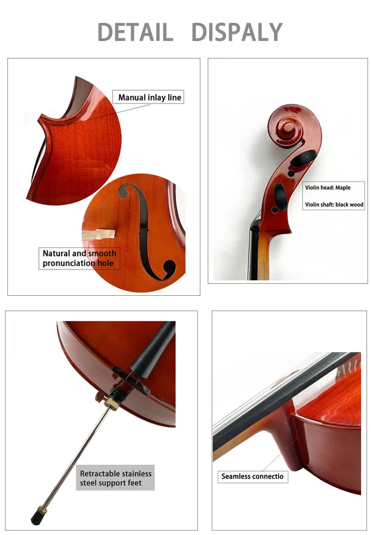 2024 Most Popular Solid Wood Cello 4/4 Kit Instrument| Alibaba.com