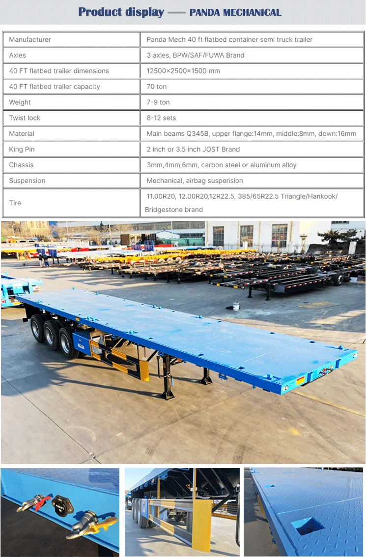 40ft Container Trailer Flatbed Truck Trailers for Sale Tanzania