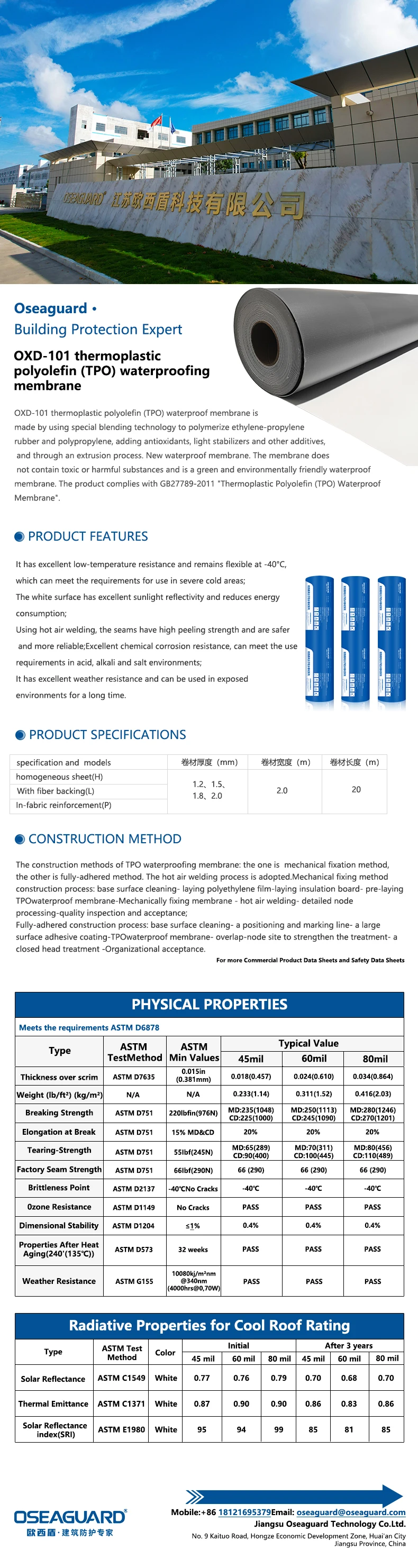 Tpo Thermal Plastic Polyolofin Materials Exposed Single Ply Layer Roof ...