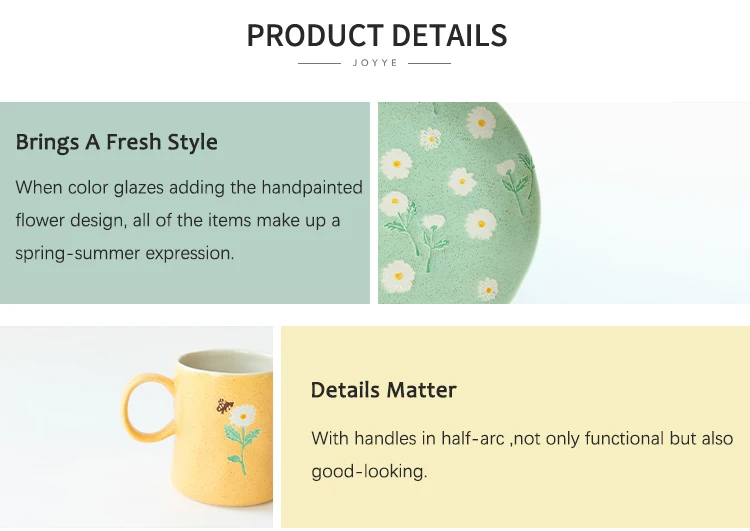 JOYYE Summer Flower Ceramic Mugs - Handmade & Sustainable