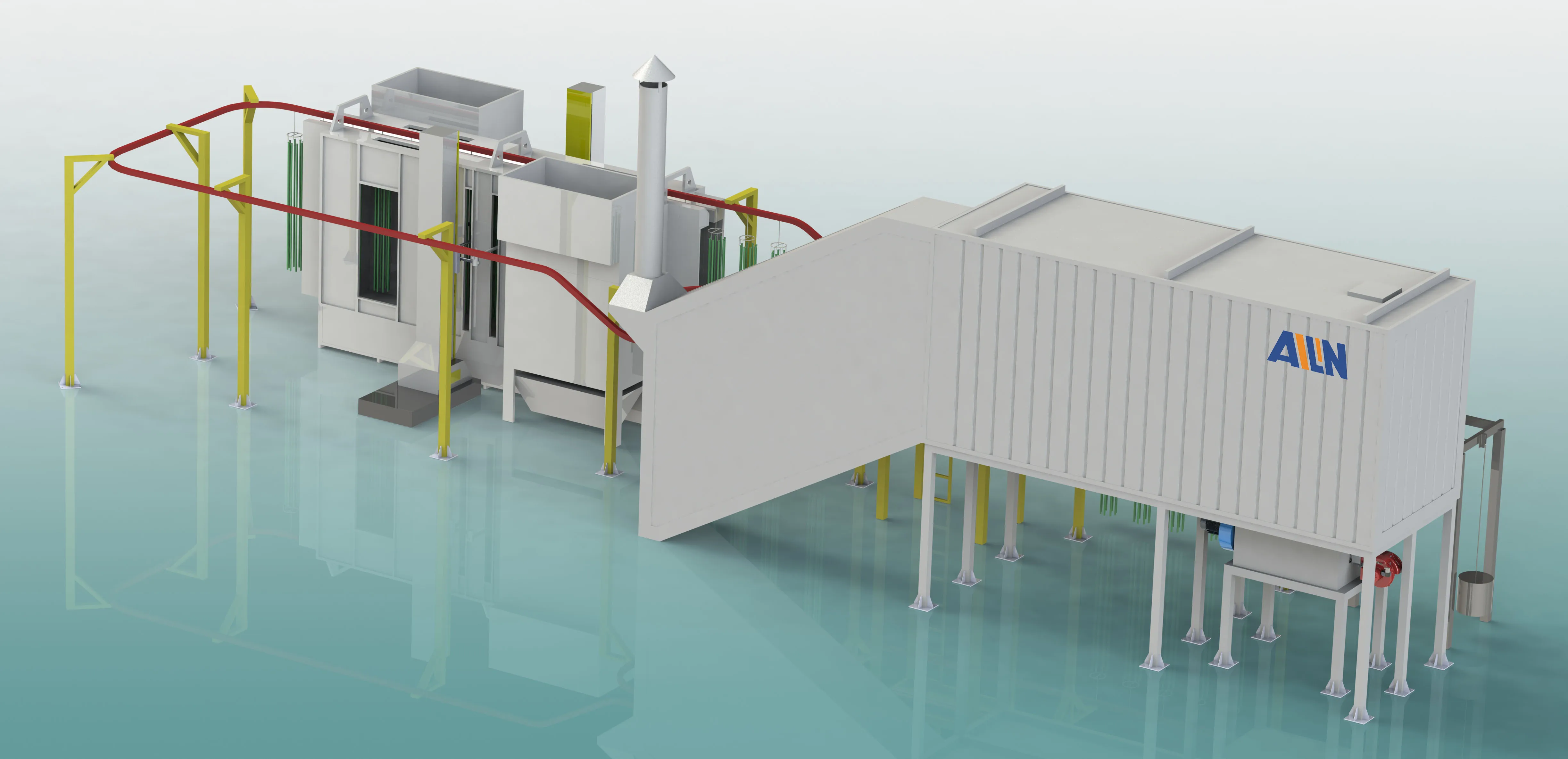 AILIN Automatic Powder Coating Cabin Spray Booth Electrostatic Powder ...