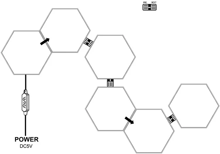 16 Million Colors DIY Geometry Splicing Hexagon Light RGBIC APP Control