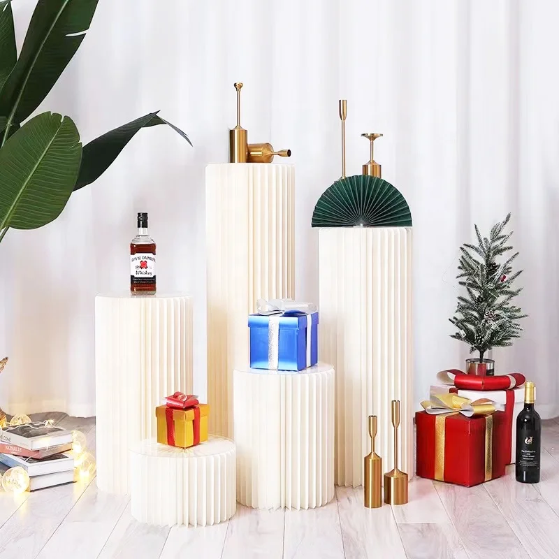 Modern Portable White Round Columns for Wedding Parties