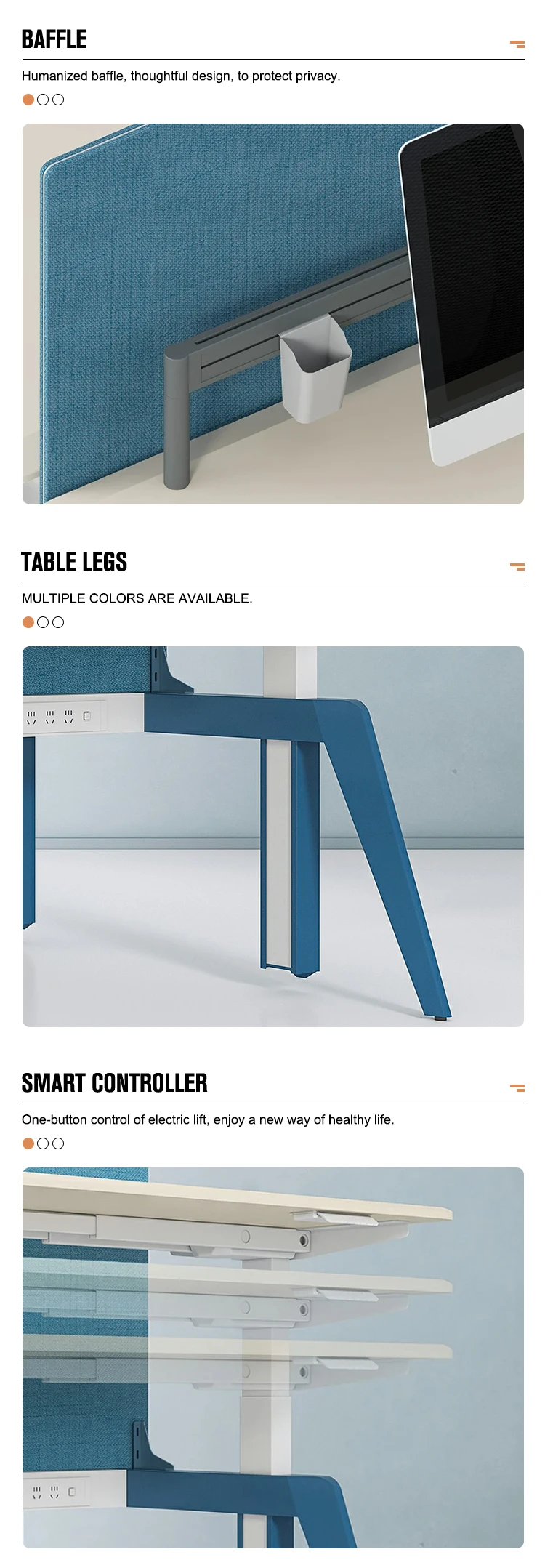 Luxury Classic Ergonomic Desk Employee Work Table Adjustable Height ...