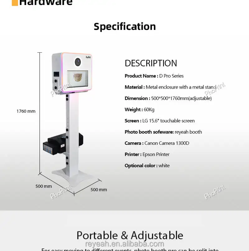 Open Air Photo Booth - Instant Pho 18.5inch Touch Screen