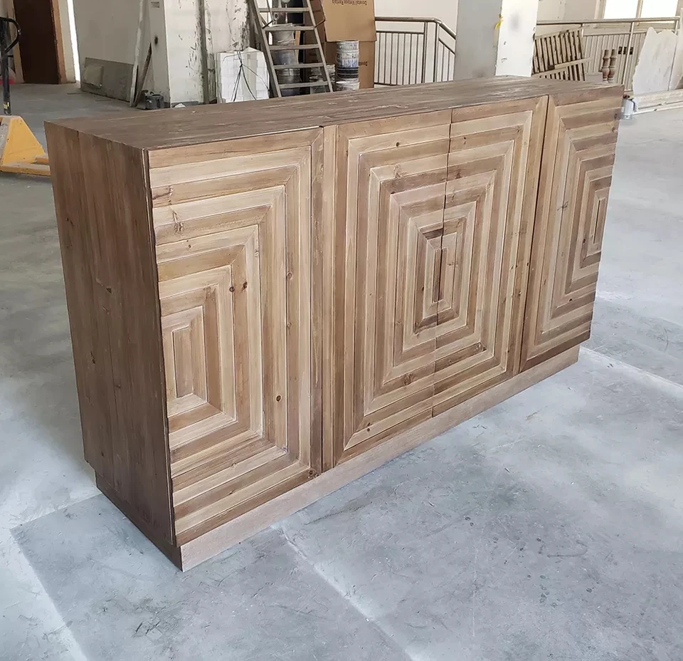 Mrs Woods Modern Design Parquet Bar Cabinet Table Reclaimed Fir Event ...