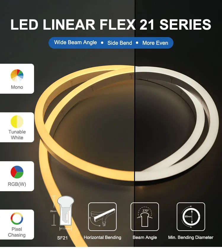 Neon Led Strip Lighting 24v Waterproof Ip68 Smd2835 Tunable White ...