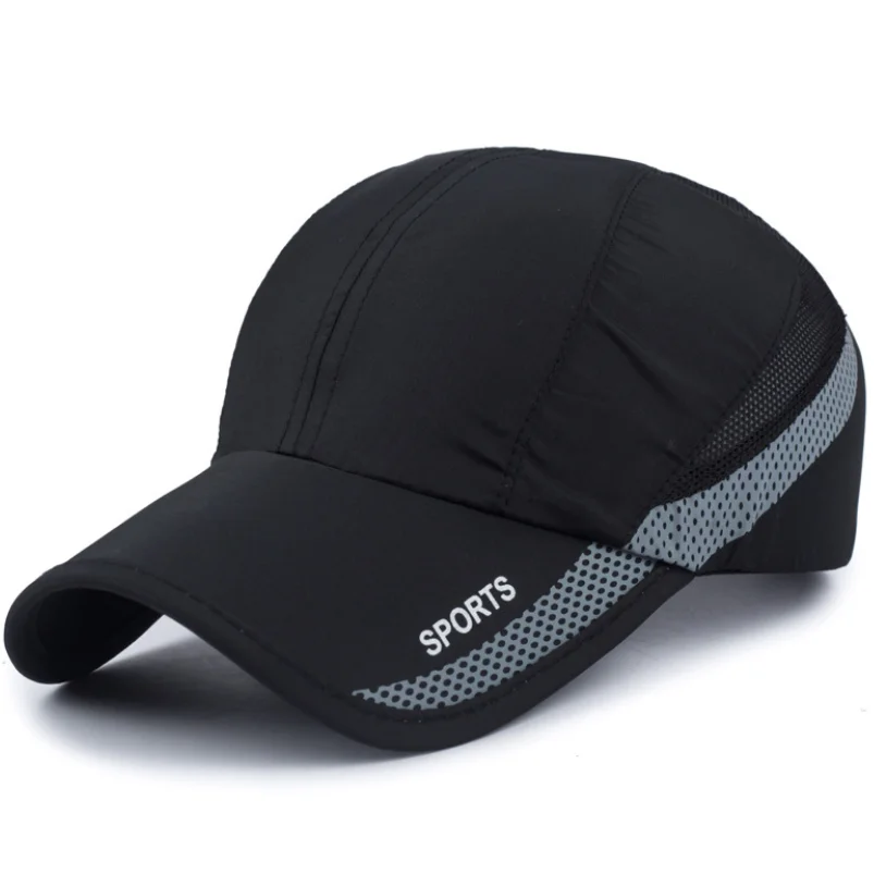 Custom Mesh Running Striped Sport Cap Unstructured Waterproof Outdoor ...