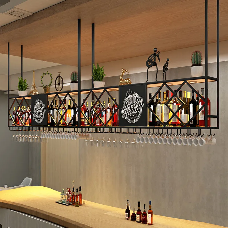 Customized Bar Counter Top Wine Glass Storage Racks