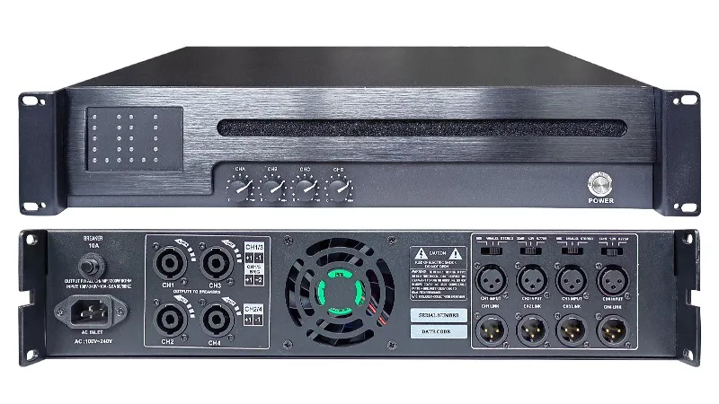 Pfa8000m 6000 Watts 4 Channel Class D Subwoofer Professional Audio Stereo Sound High 2u Switch ...