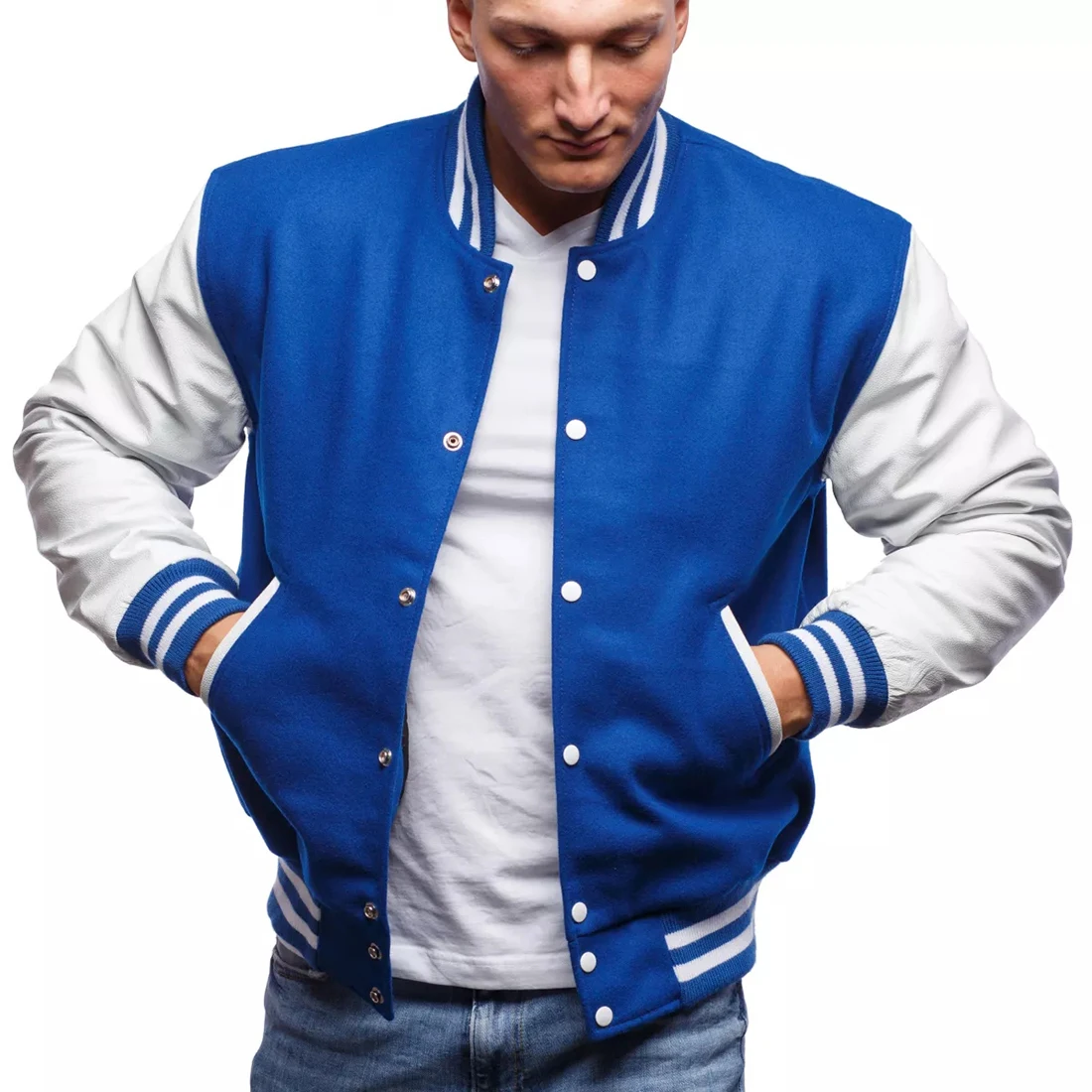 Custom Made New Design Men Leather Sleeves Varsity Jacket Chenille ...