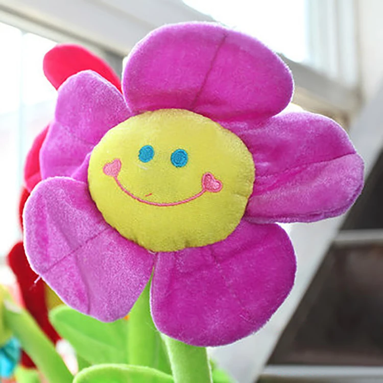 Plush Flower Bendable Stems Colorful Stuffed Flowers Plush Toy Durable ...