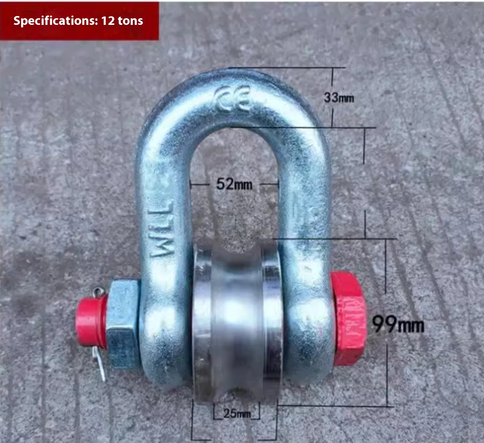 Wire Rope Roller Shackle 1 Ton 6.5 Ton Shackle Heavy Duty Shackle with ...