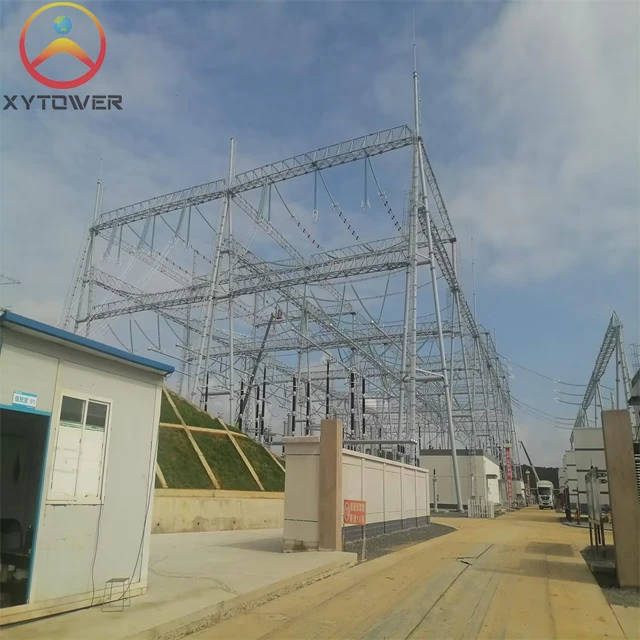 High Voltage 220KV Galvanized Substation Structure Substation Steel ...