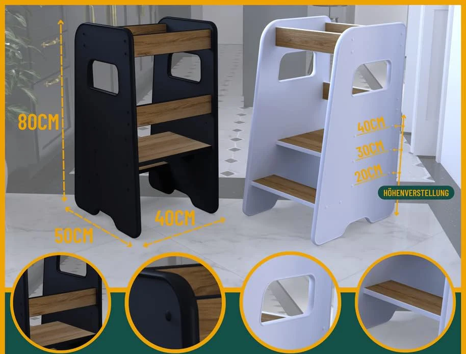 Lm Kids Montessori Learning Tower Babies And Kids Adjustable Helper ...