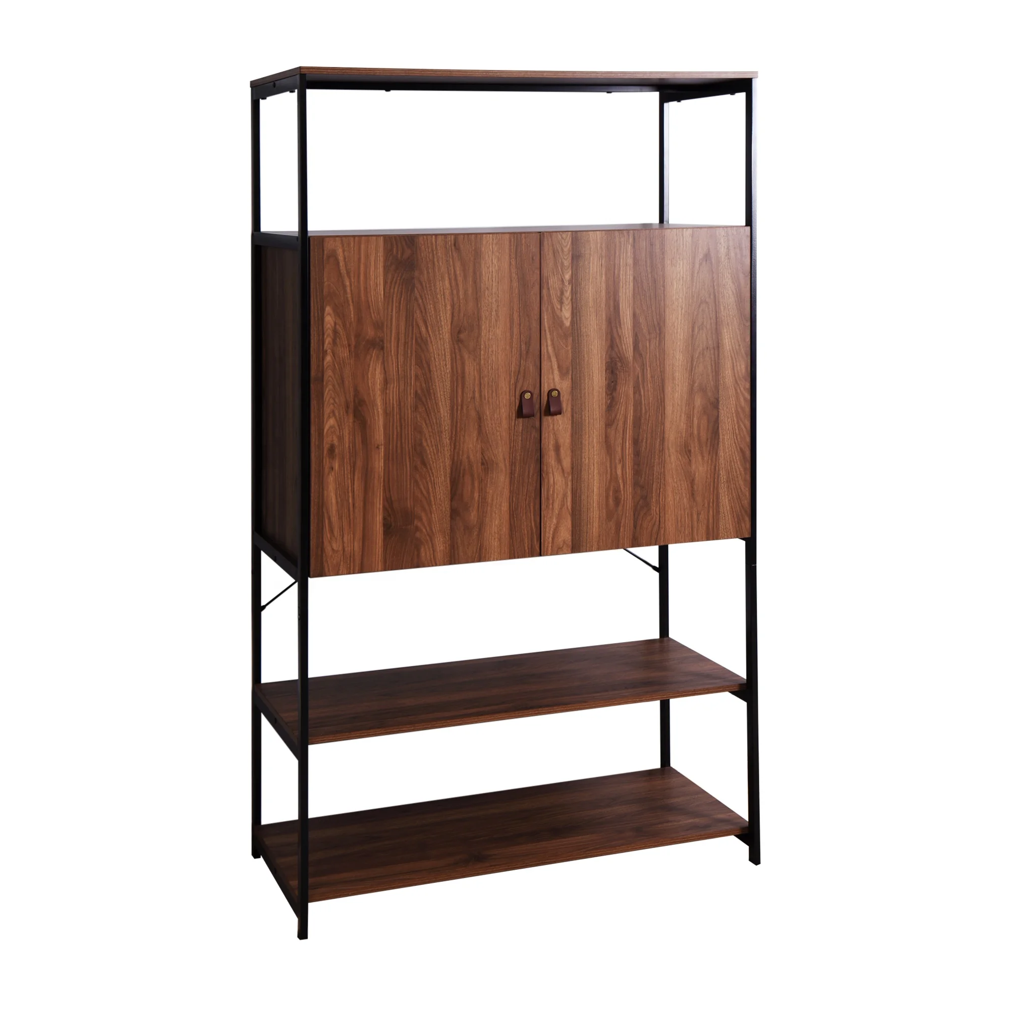 Big Size Modern Wooden Tall Metal Frame Display Cabinet Organizer with ...