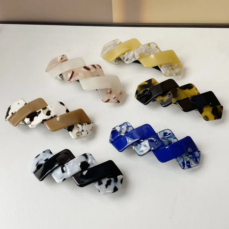 Multiple Shape Design Acetate Eco-friendly Clips Color Mixing Side ...