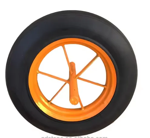 14 Inch 14x4 Solid Rubber Wheels Long Axle Flat-Free Plastic Metal ...