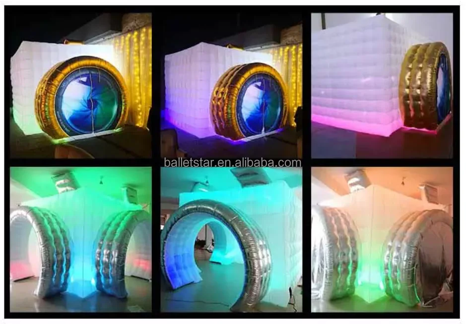 3 Doors Inflatable LED Photo Booth Tent - 10x10 Customized