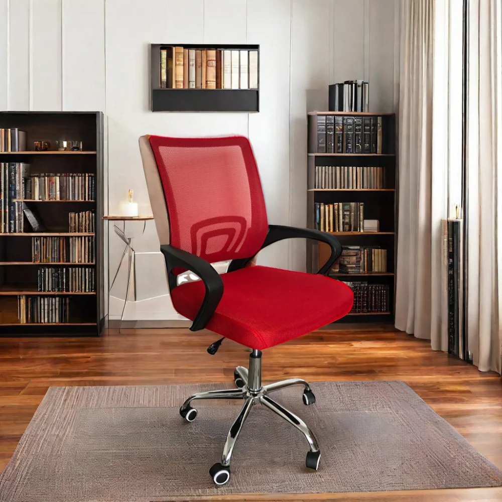 Contemporary Style Bow Backrest Lift Office Chair Rotatable Computer ...