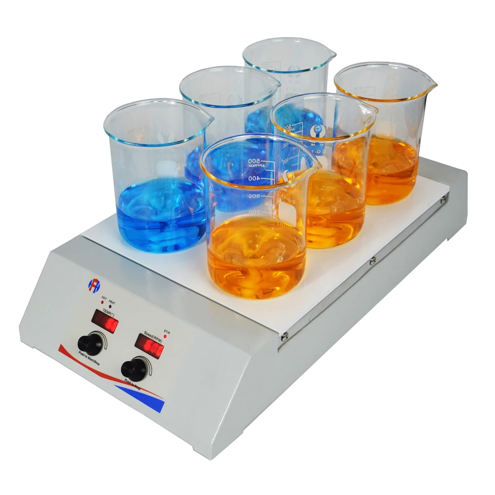 6 Points Magnetic Stirrer Hotplate Hsha-6d Lab Stirrer Hotplate Medical ...