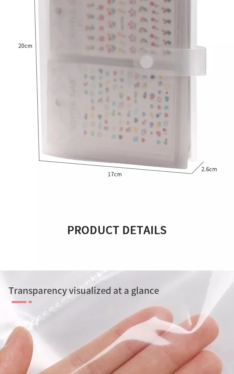 Clear Nail Stickers Storage Book 80 Slots Large Capacity Exhibition ...