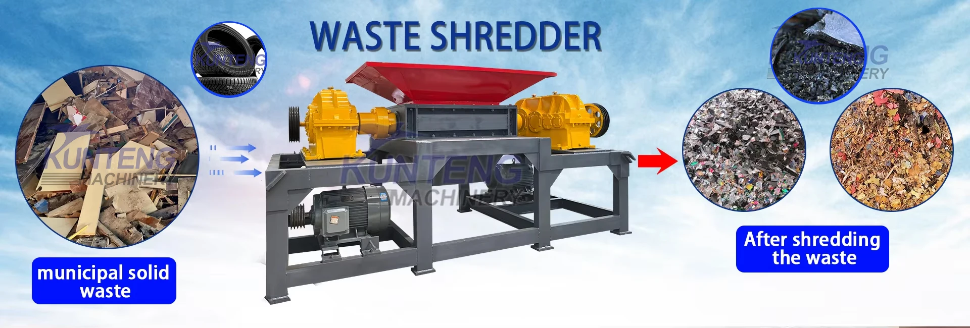 Large Capacity Double Shaft Shredder Animal Feed Fodder Forage Chopper ...