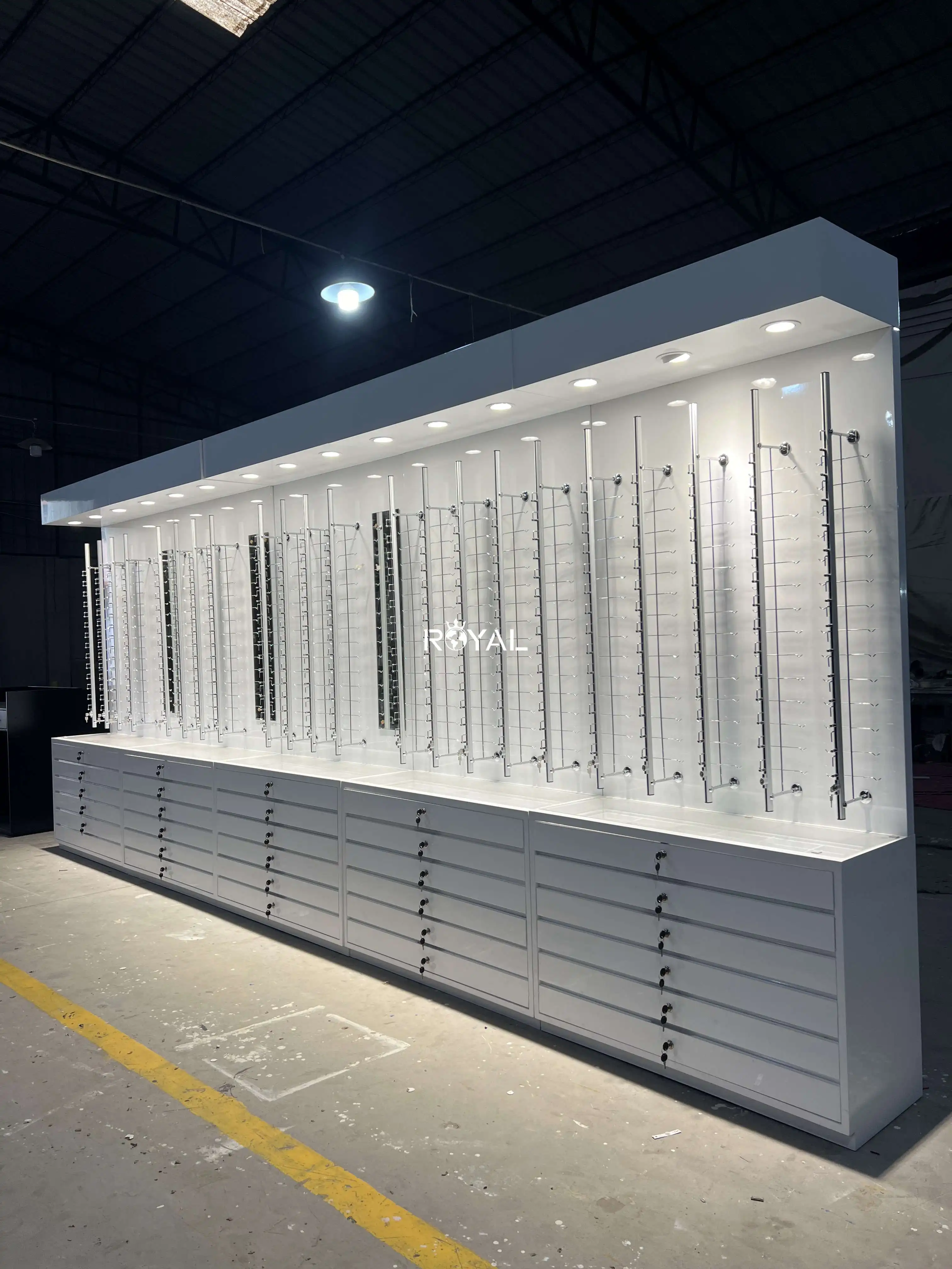 Optical Shop Interior Design Decoration LED Eyeglass Wall Display ...