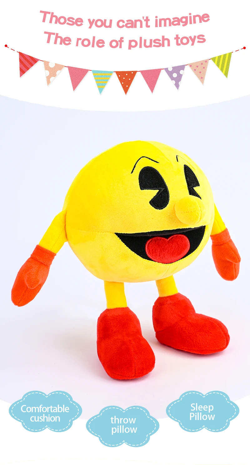 Custom Smiley Face Expression Pac-man Boxer Plush Figure Toy Game ...