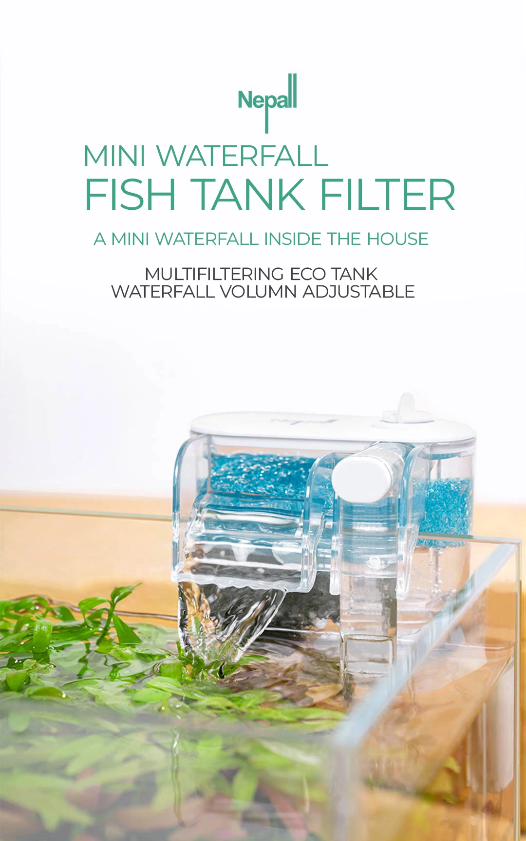 Yee Fish Tank Hanging Water Circulation Filter Small Waterfall Aquarium ...