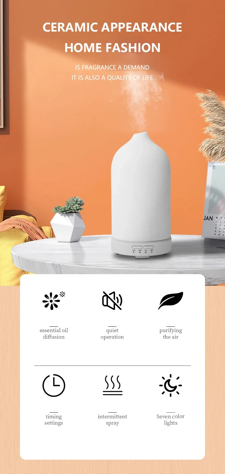 Luxury Home Decoration Air Fresheners Ultrasonic Aroma Humidifier Essential Oil Porcelain ...