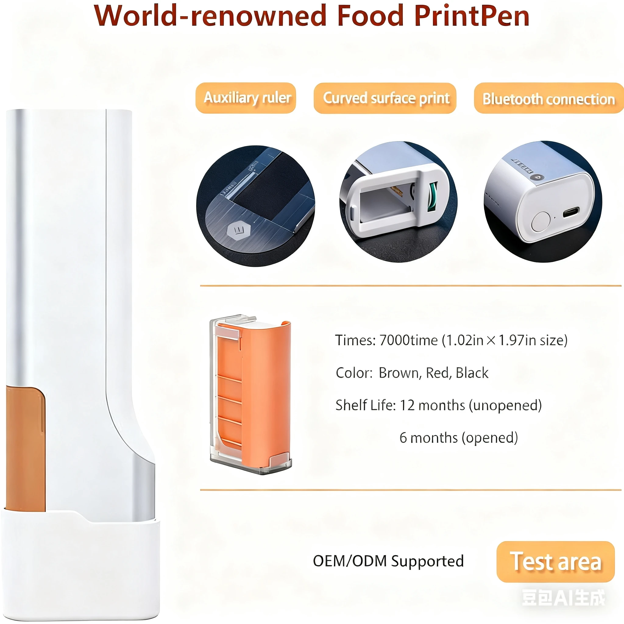OEM PrintPen Portable Battery-Powered Edible Ink Cartridge Flex Label ...
