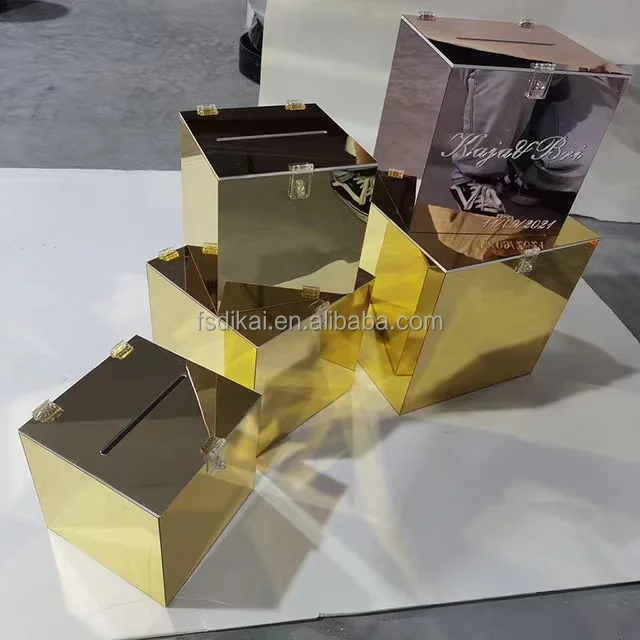 Luxury Clear Acrylic Gift Box Personalised With Lid Wedding Invitation ...