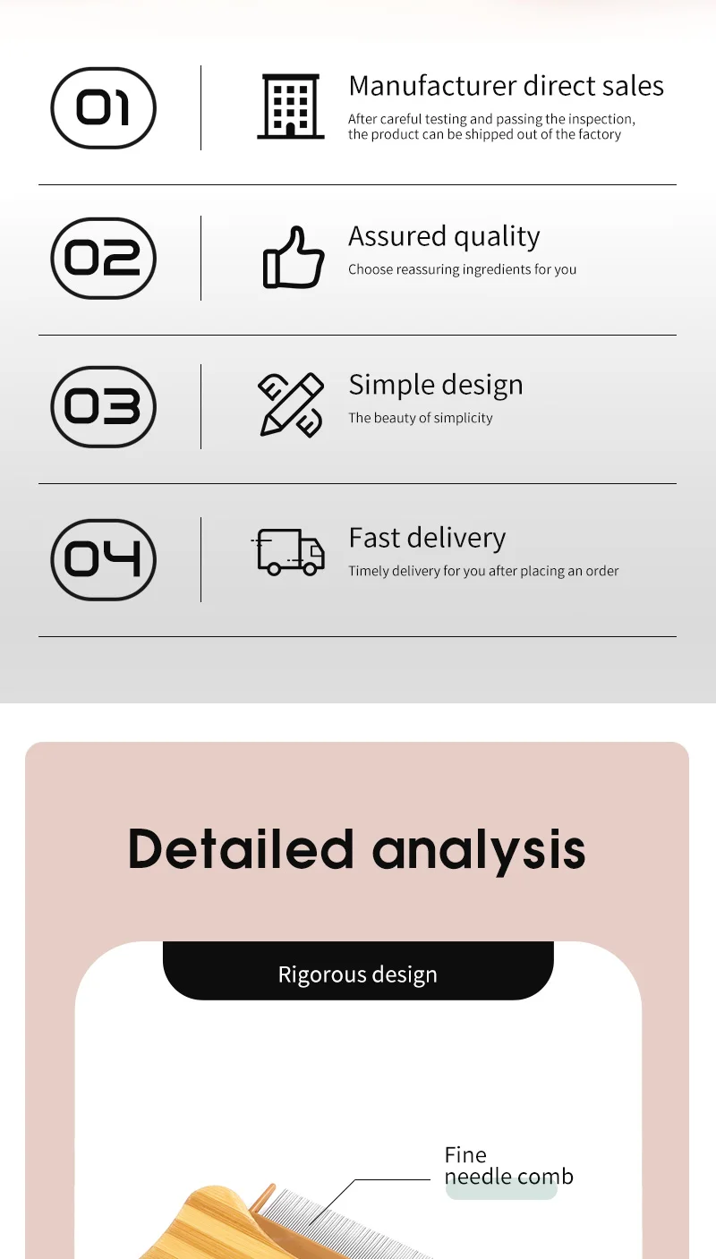 Trainpro Professional Color Bamboo Pet Flea Comb - Easily Remove Fleas ...